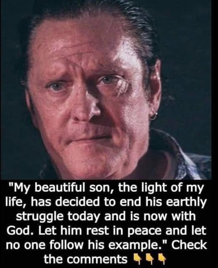 Actor Michael Madsen wrote, “My precious son, the light of my life, has ...